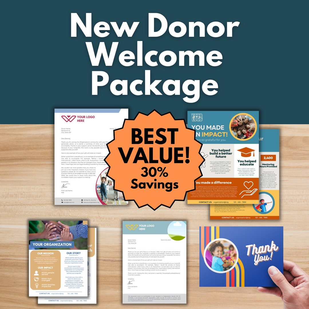 NEW DONOR WELCOME Package - New Donor Package, Donation Letter, Welcome ...