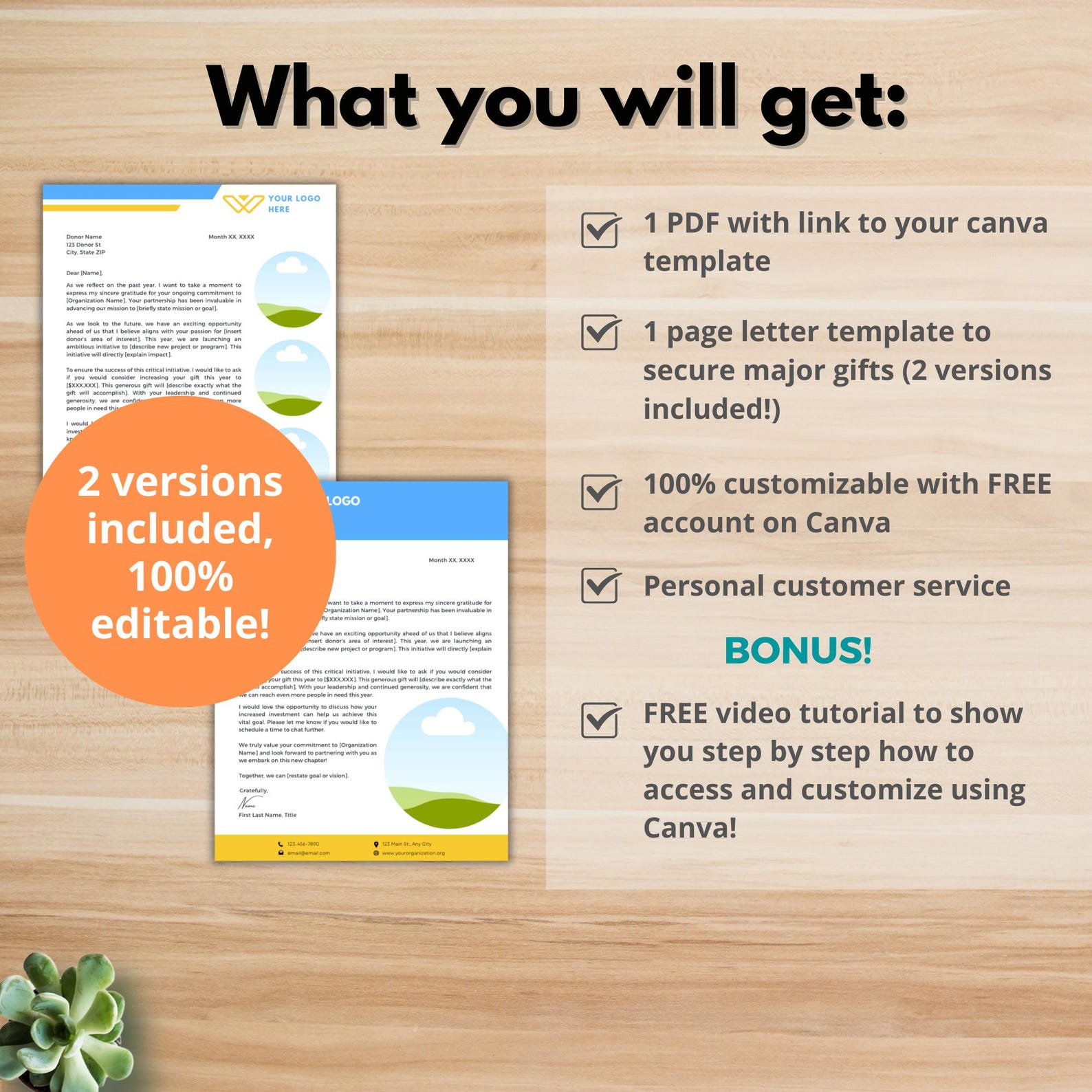 MAJOR DONOR SOLICITATION Letter Template for Canva - Nonprofit ...