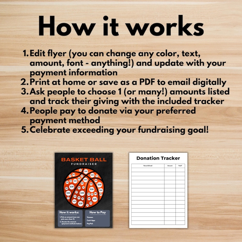 Basketball Fundraiser Template – Editable Canva Design (digital ...