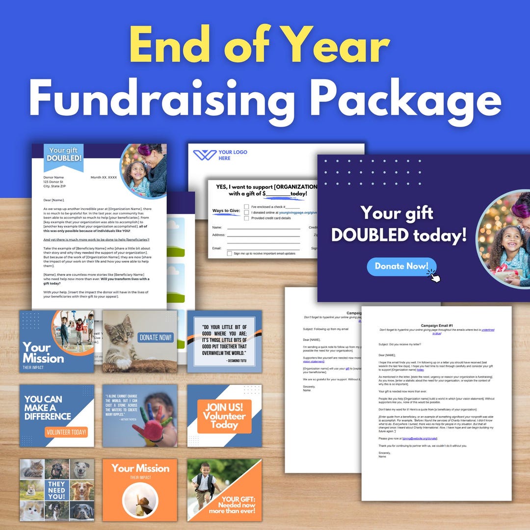 END OF YEAR Fundraising Package - End of Year Campaign, Year End ...