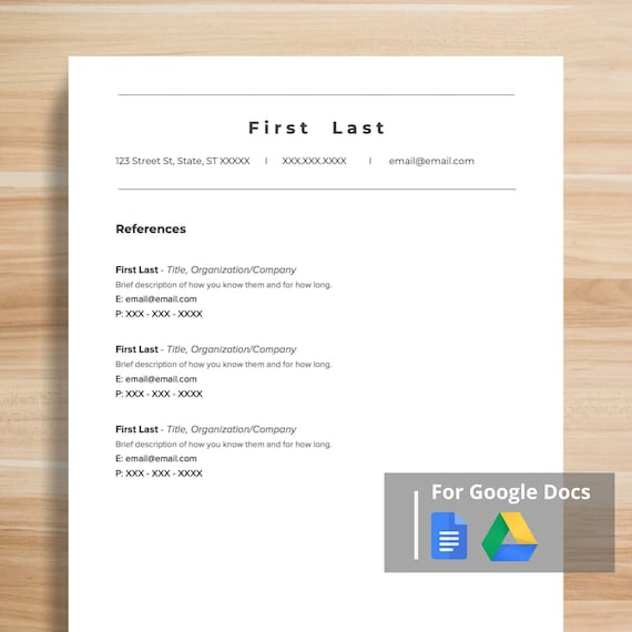 Nonprofit References Template for Google Docs | Etsy