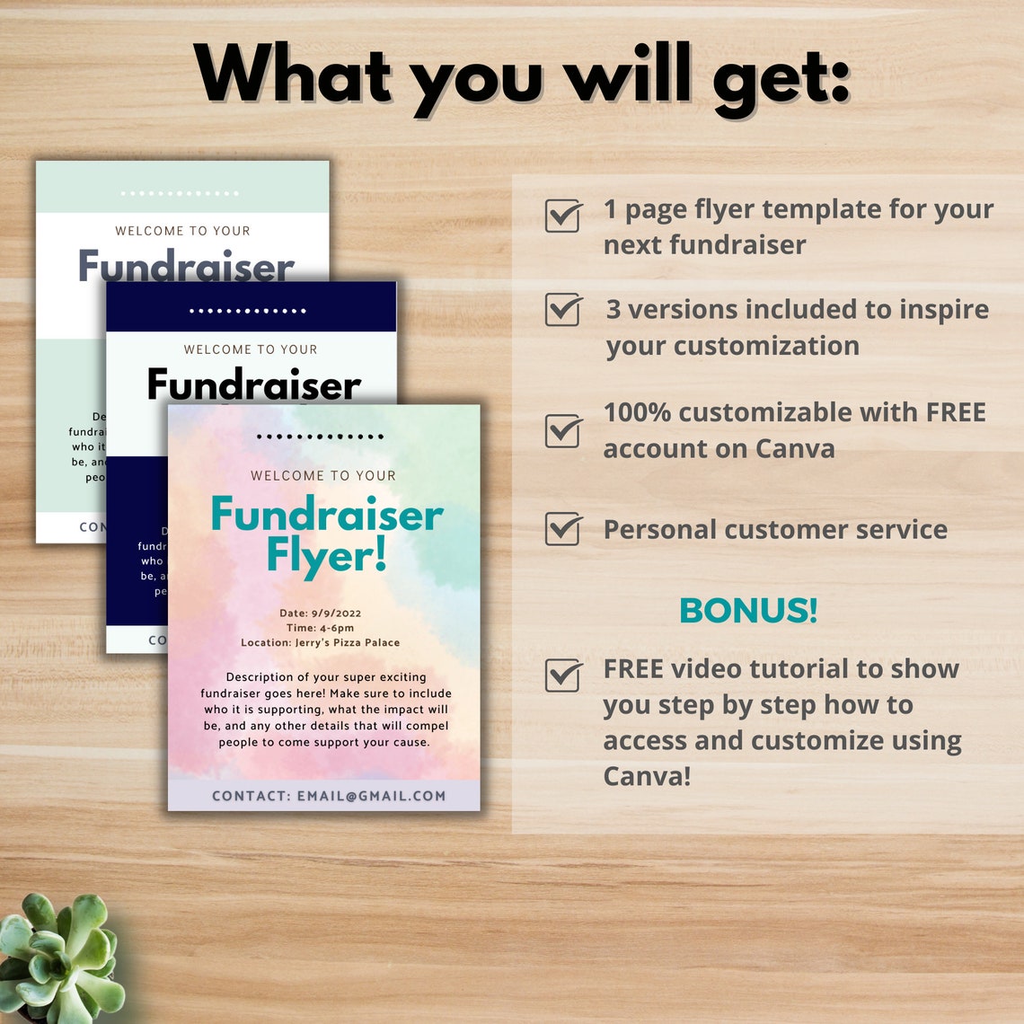FUNDRAISER FLYER Editable Canva Template, Nonprofit Flyer, Event Flyer ...