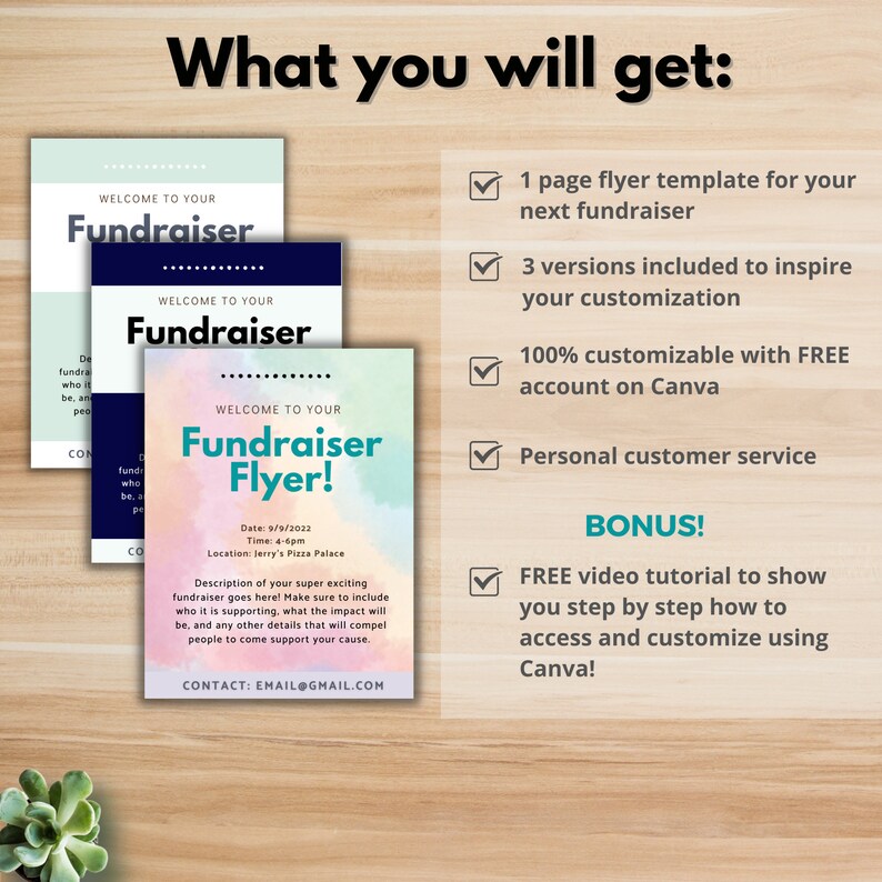 FUNDRAISER FLYER Editable Canva Template, Nonprofit Flyer, Event Flyer ...