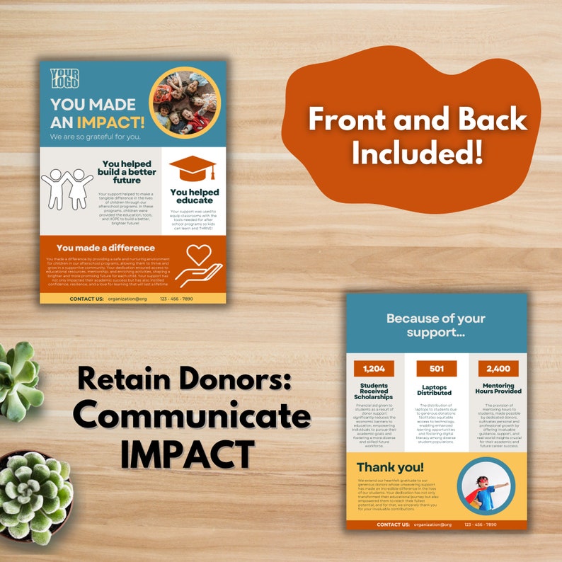 DONOR IMPACT REPORT Template - Canva Template, Editable, Donor Report ...