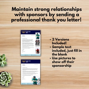 SPONSOR THANK YOU Letter - Canva Template, Event Sponsor, Corporate ...