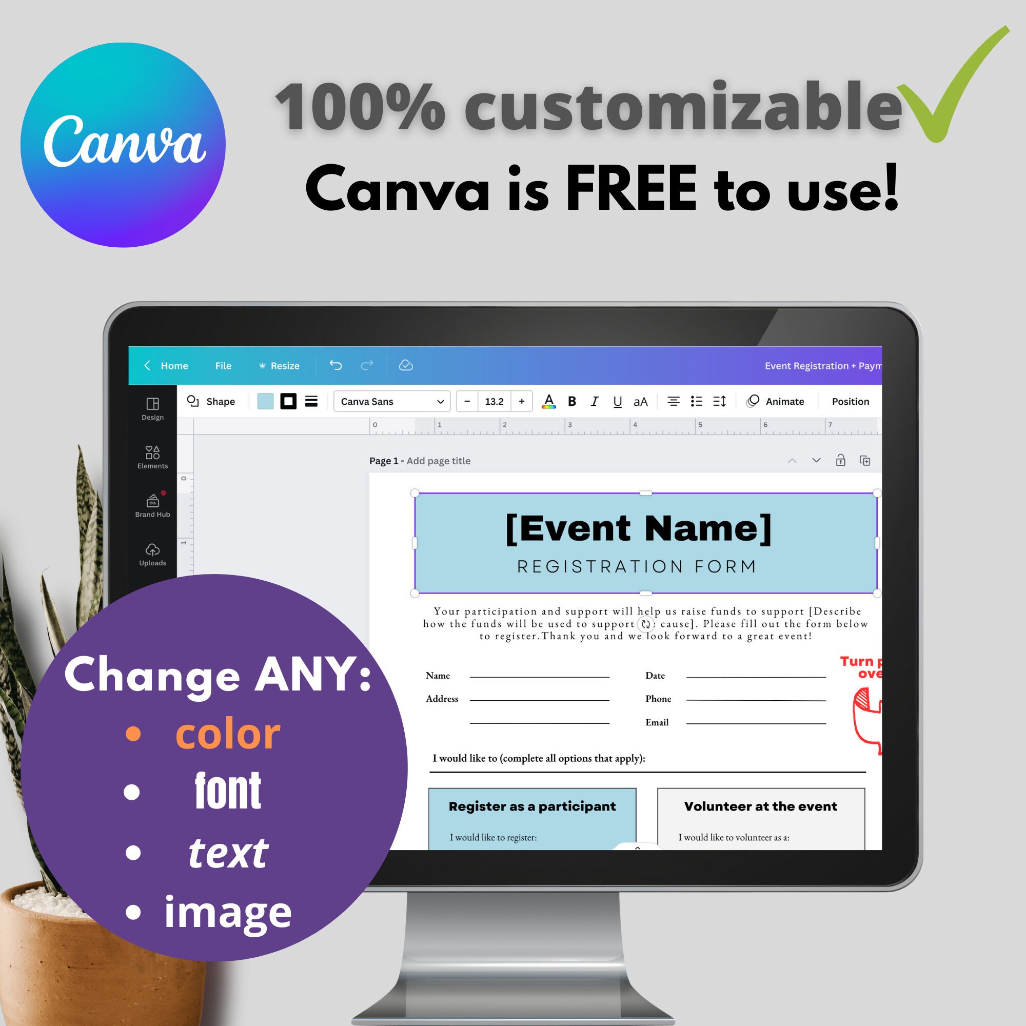 EVENT REGISTRATION FORM Template - Participant Registration, Volunteer ...