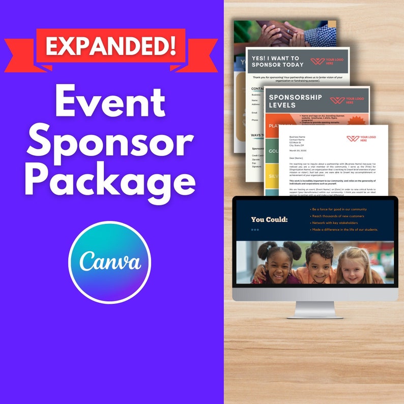 EXPANDED EVENT SPONSORSHIP Package - Canva Template, Fundraising Event ...