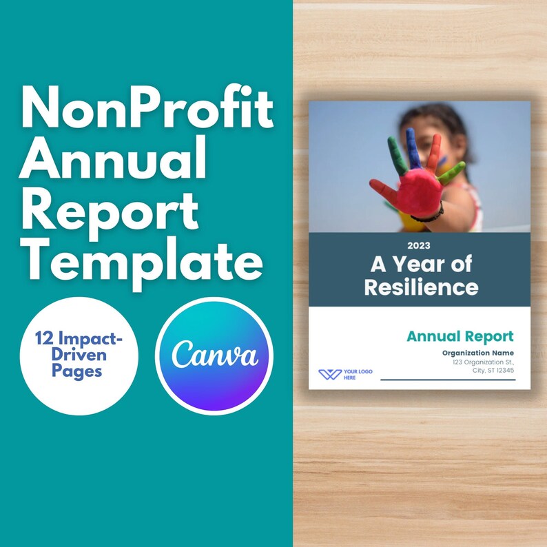 NONPROFIT ANNUAL REPORT Template Canva Template Editable - Etsy