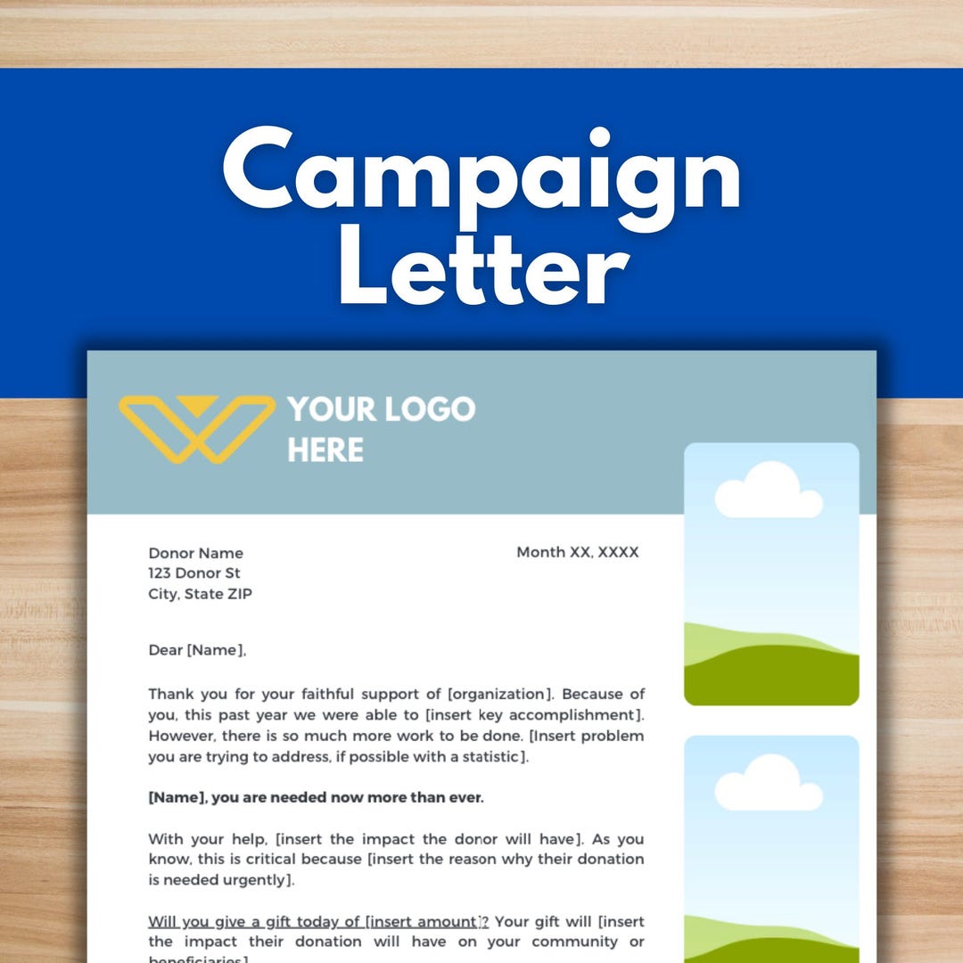 CAMPAIGN LETTER TEMPLATE - Canva Template, Solicitation Letter ...