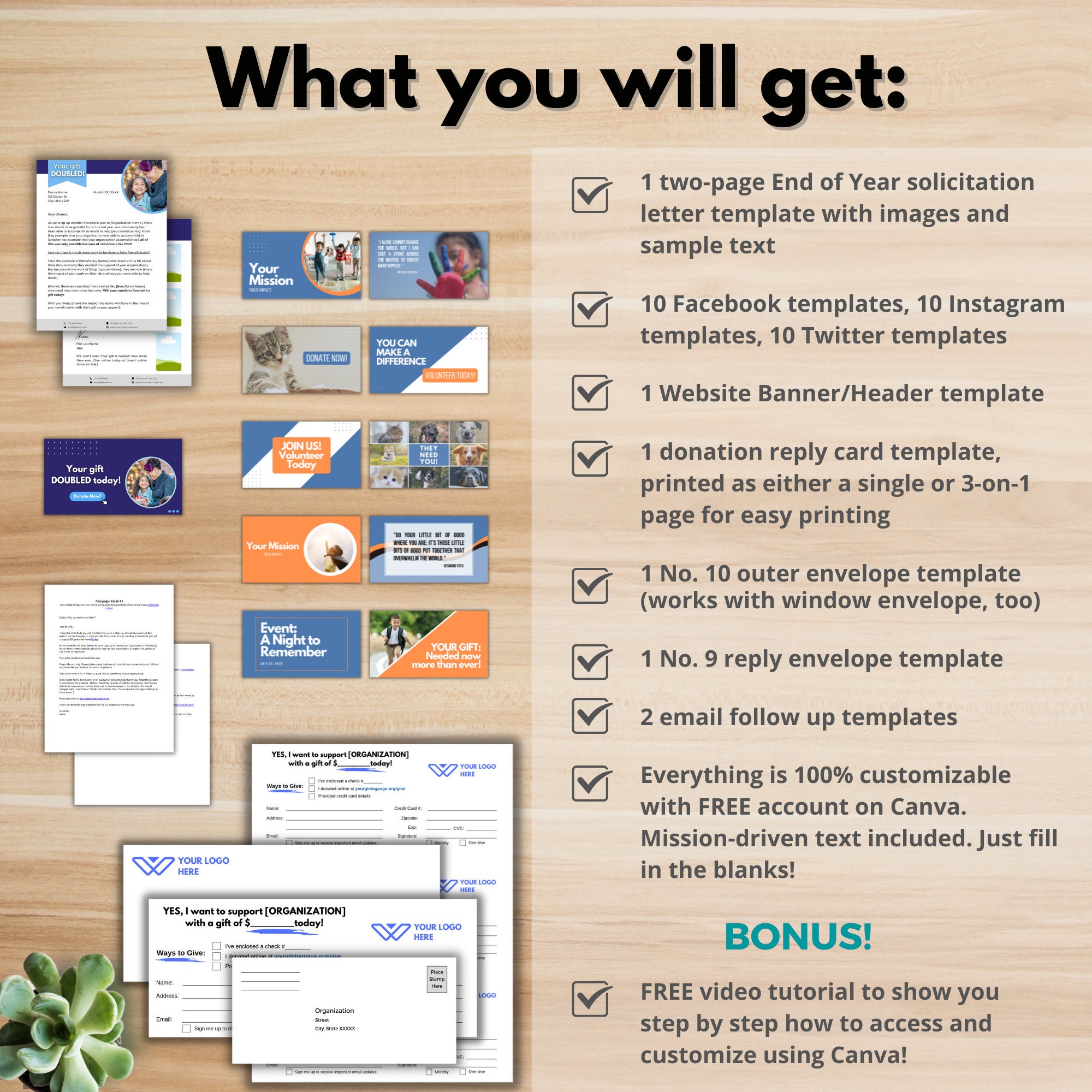 END OF YEAR Fundraising Package End of Year Campaign, Year End Solicitation, Fundraising ...