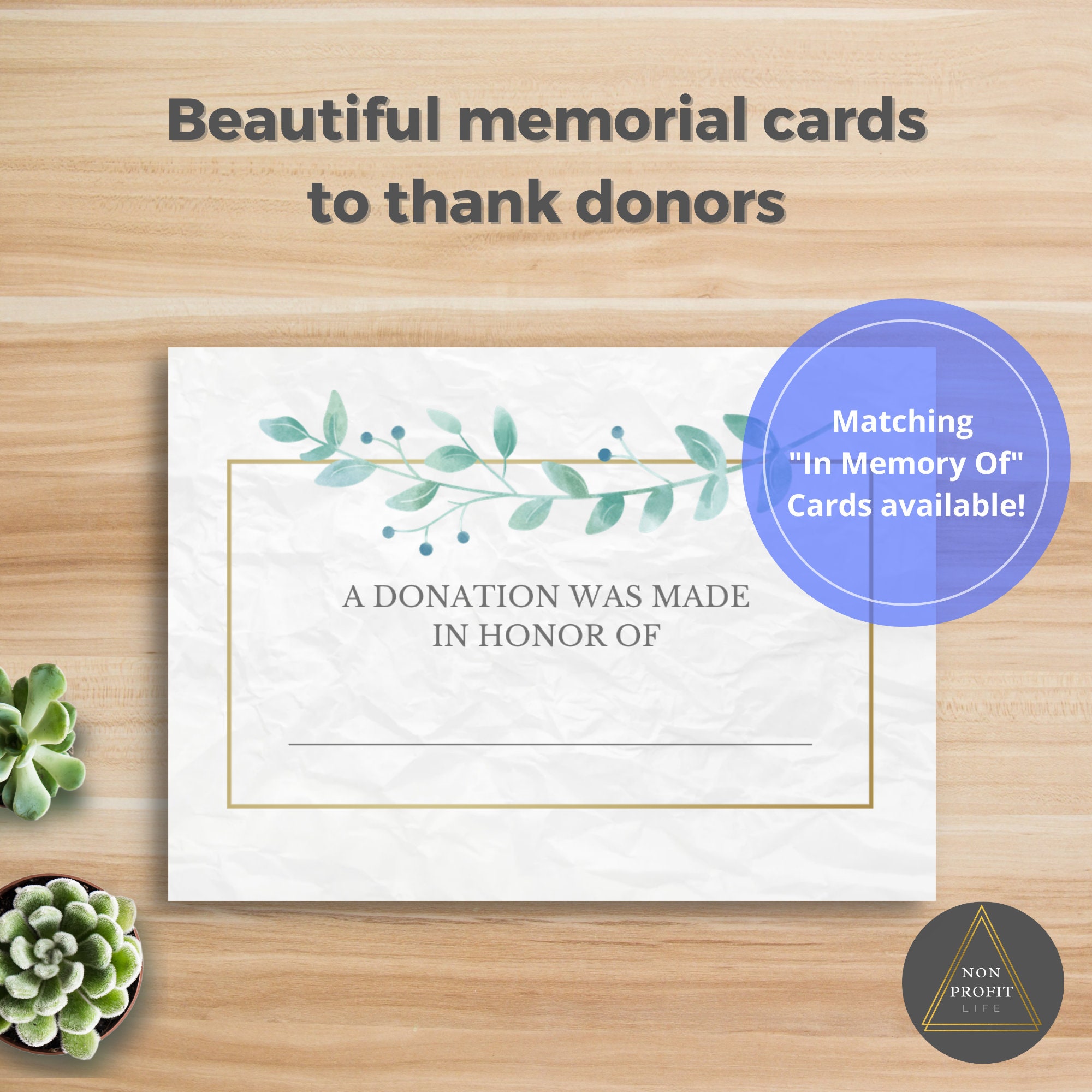 A Donation Was Made in Honor Of, Printable Card - Etsy