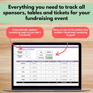EVENT SPONSOR TRACKER - Fundraising Event Template, Nonprofit Event ...