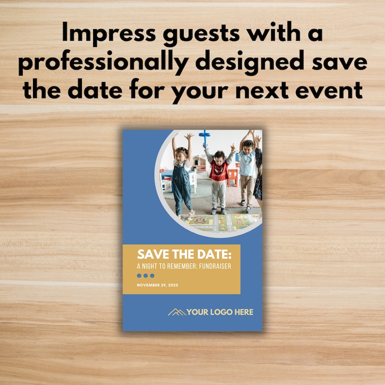 SAVE THE DATE Template - Canva Template, Fundraising Event Template ...