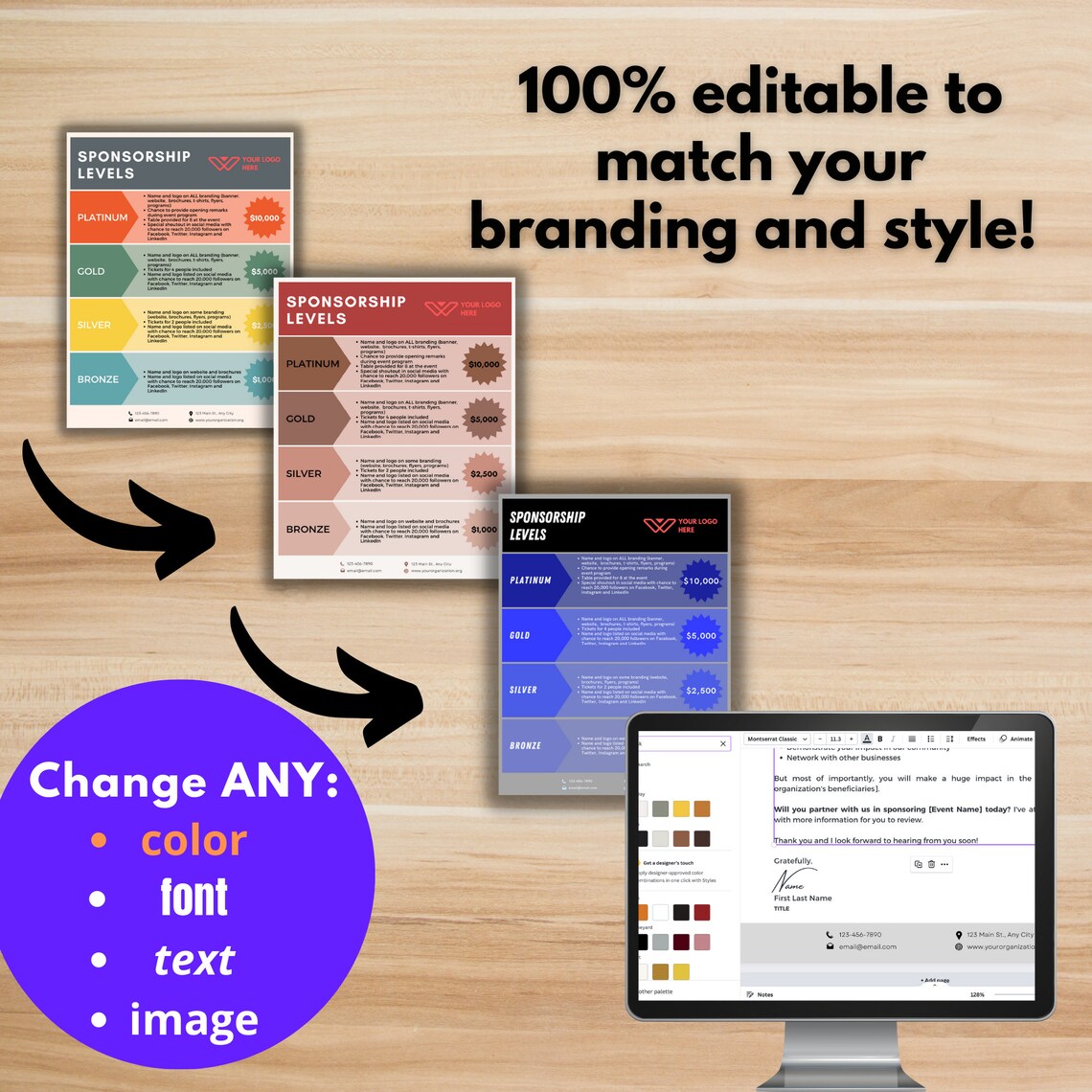 EXPANDED EVENT SPONSORSHIP Package Canva Template, Fundraising Event ...