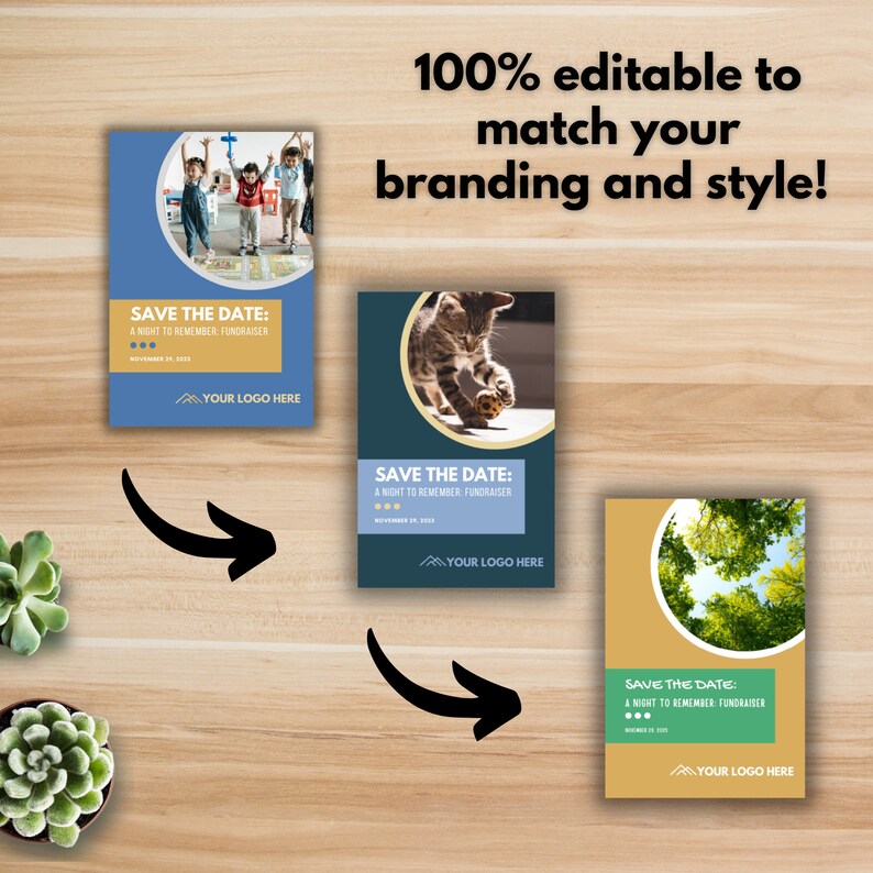 SAVE THE DATE Template - Canva Template, Fundraising Event Template ...