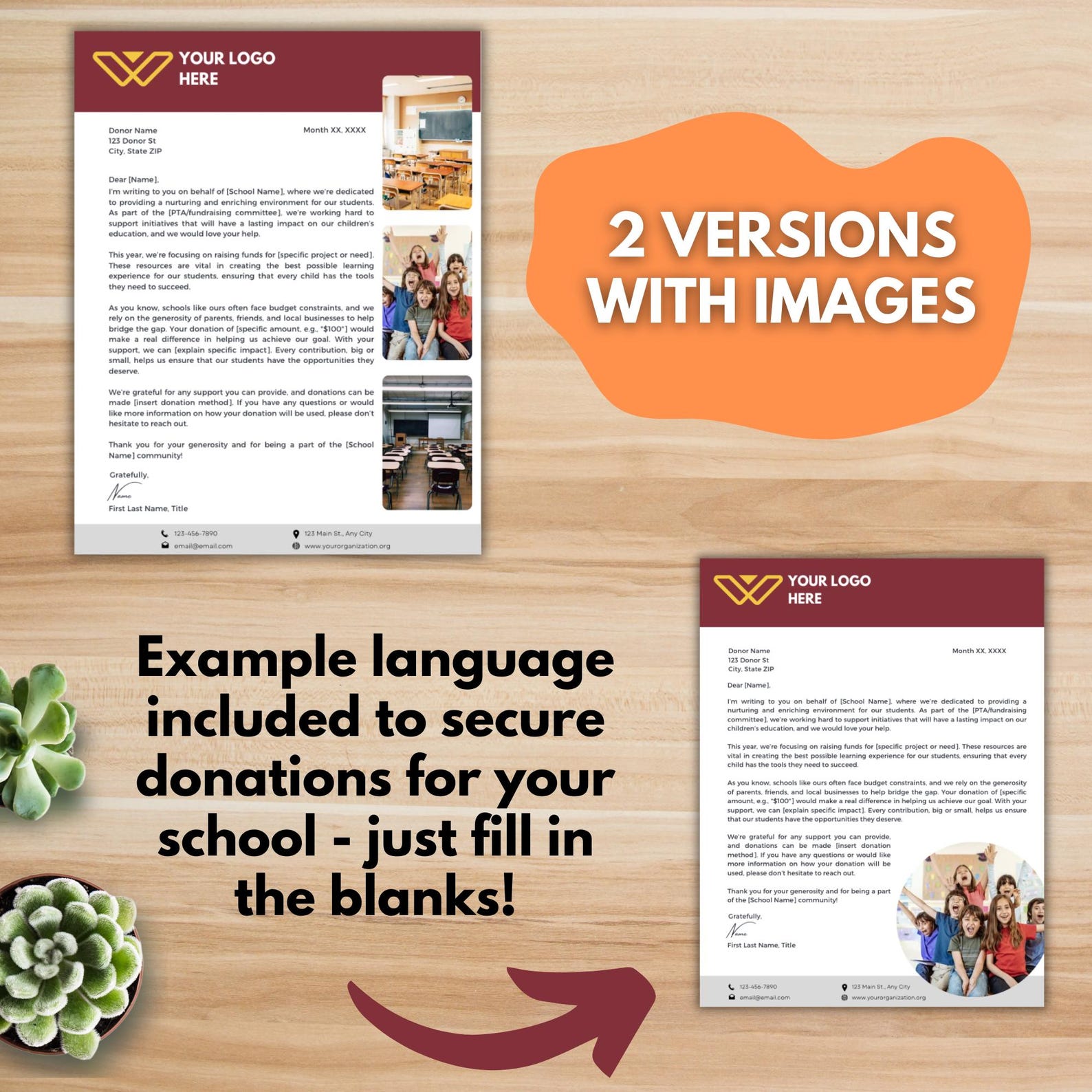 School Fundraising Donation Letter Template – Editable Canva Design ...