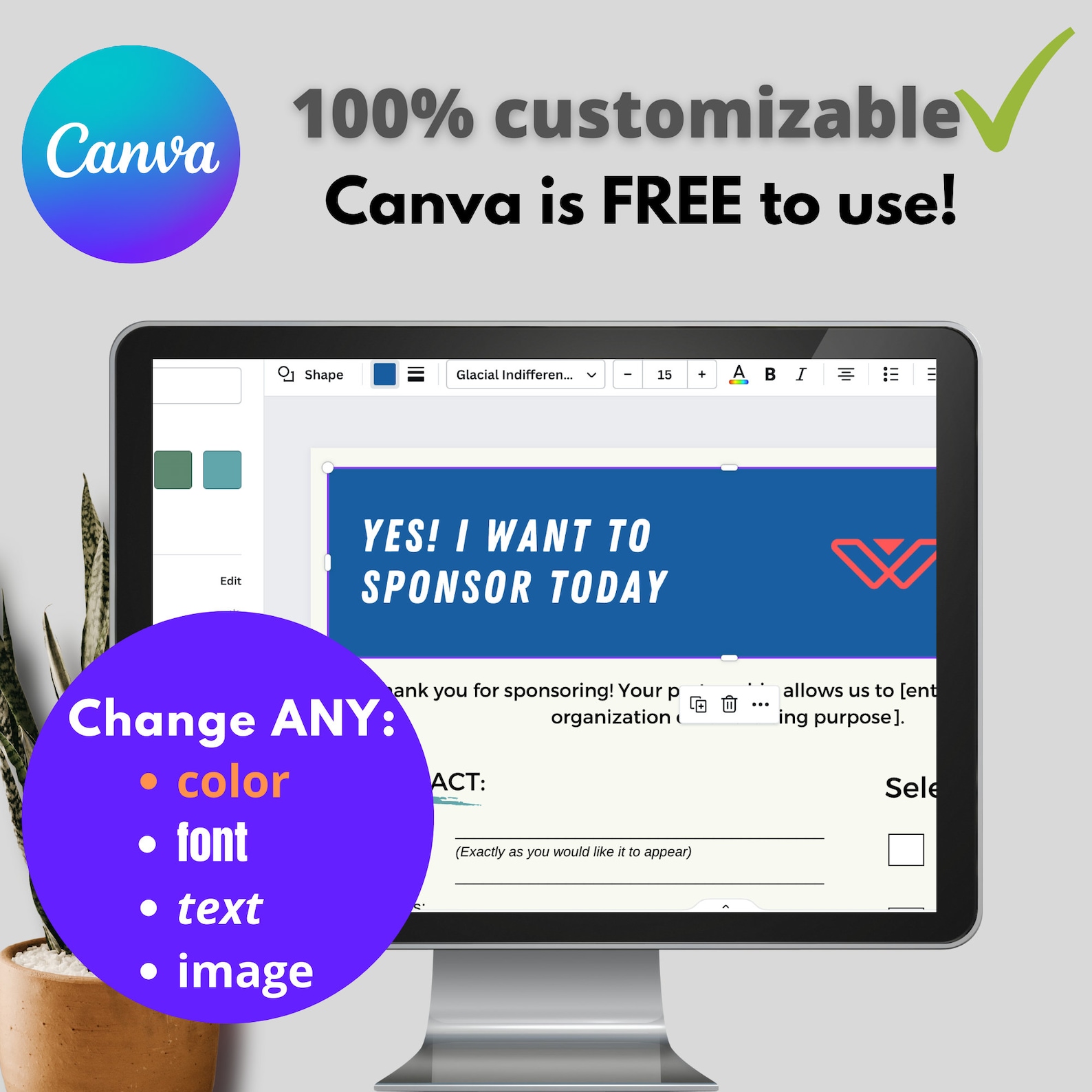 EVENT SPONSOR REPLY Card Template - Canva Template, Editable ...