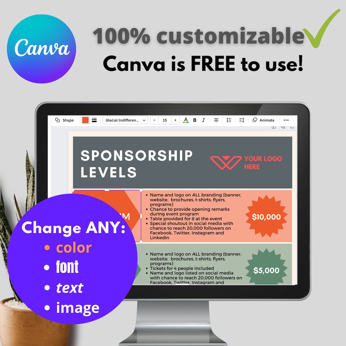 EVENT SPONSORSHIP OVERVIEW Template Canva Template - Etsy