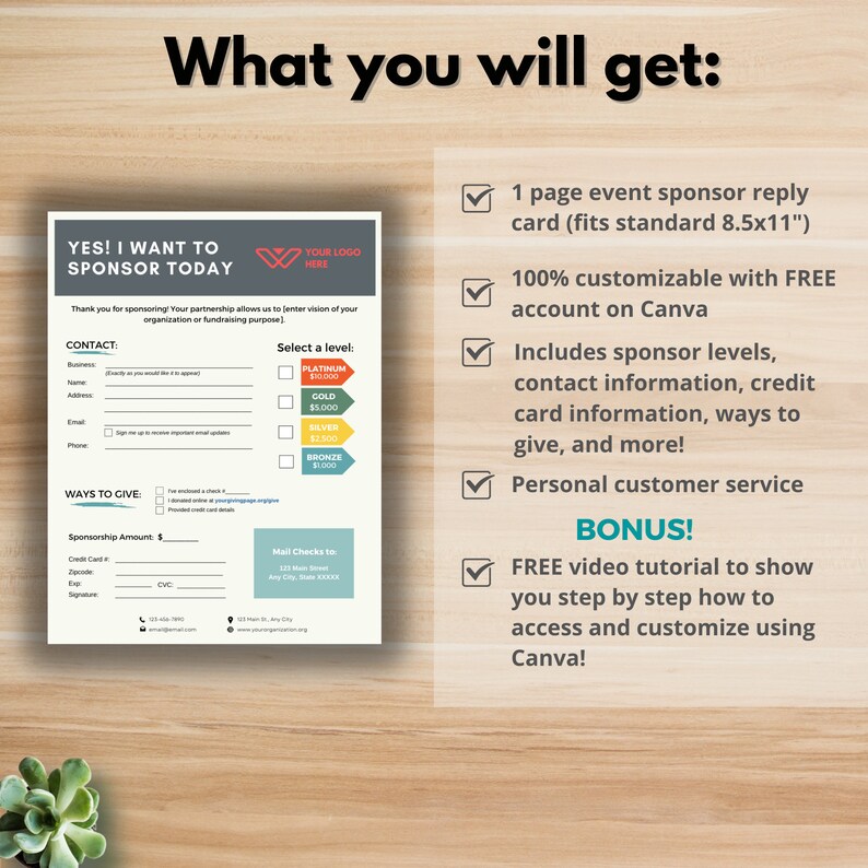 EVENT SPONSOR REPLY Card Template - Canva Template, Editable ...