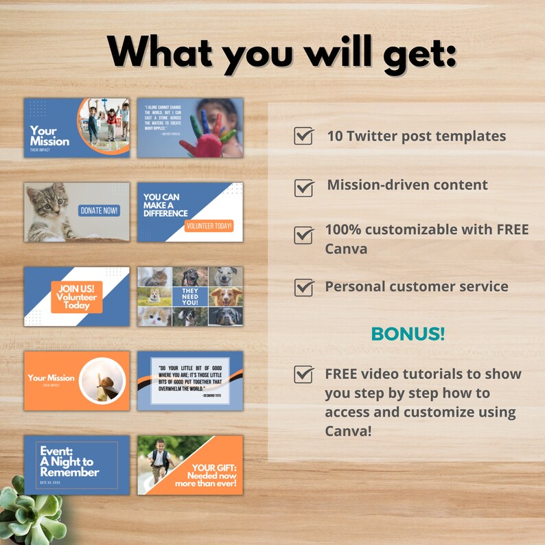 NONPROFIT TWITTER TEMPLATES Canva Template, Editable, Nonprofit Social ...