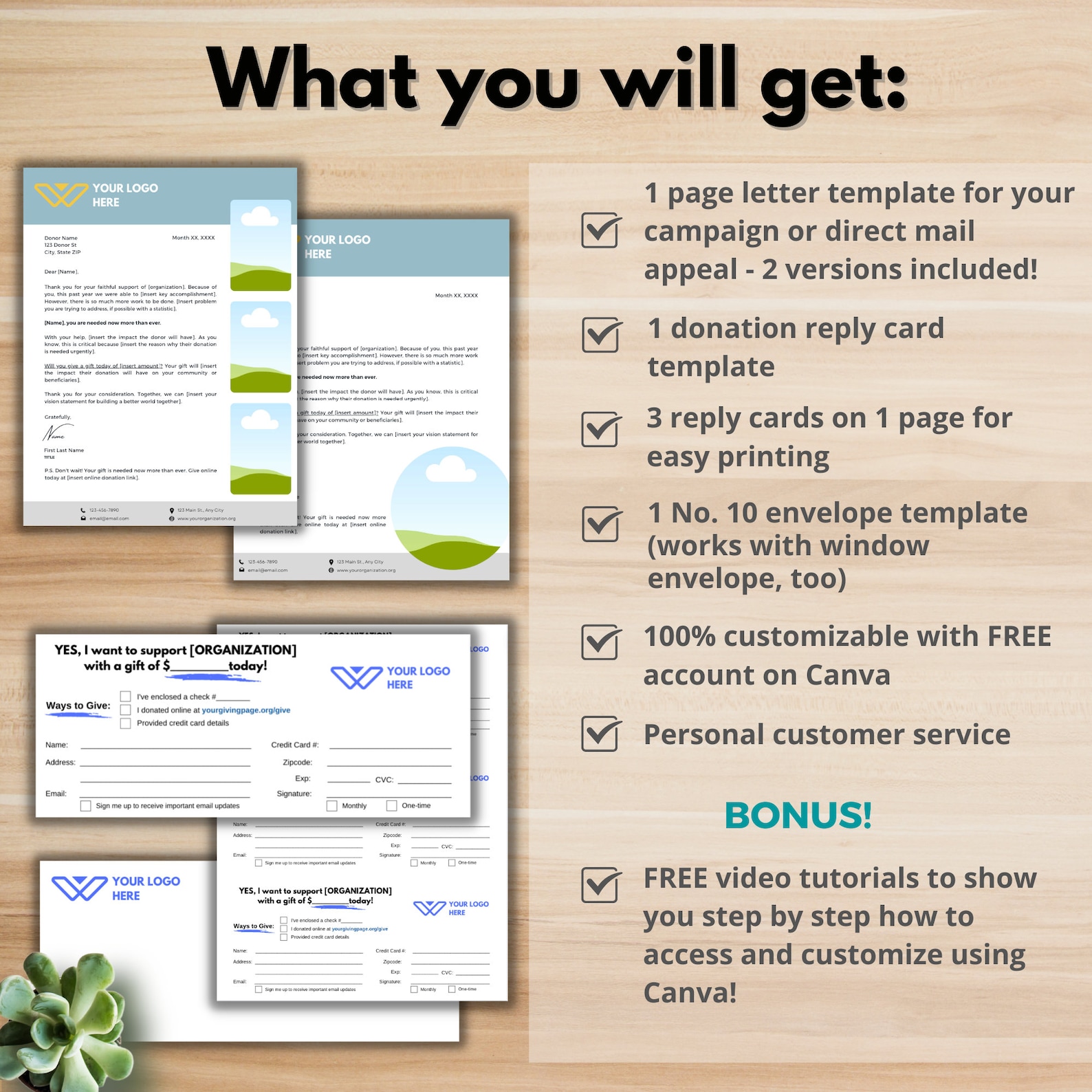 DIRECT MAIL PACKAGE - Nonprofit Template, Canva Template, Solicitation ...