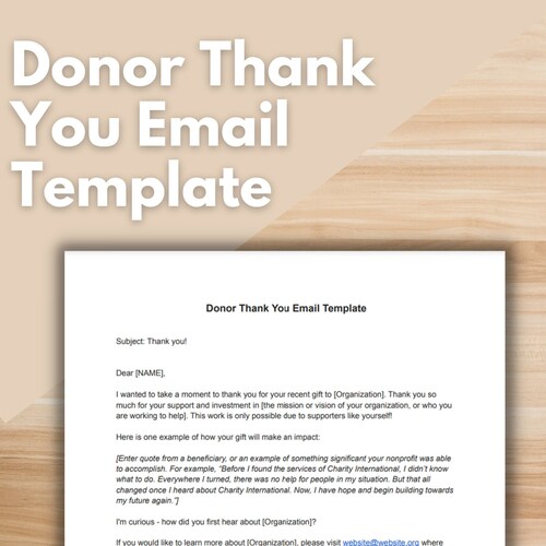 DONOR THANK YOU Email Template for Gmail or Outlook Donor - Etsy