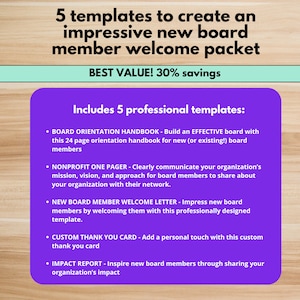 BOARD WELCOME PACKAGE - Nonprofit Starter, Board Member, Board of ...