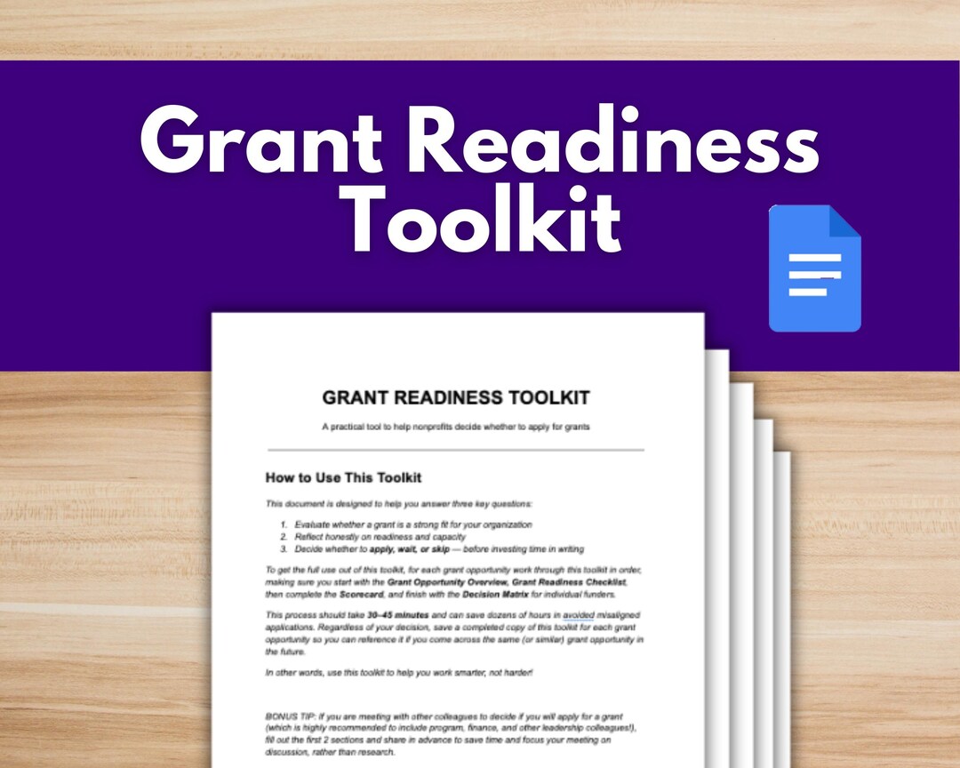 Grant Readiness Toolkit - Google Docs Template - Etsy