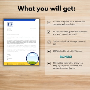BOARD MEMBER WELCOME Letter - Canva Template, Board of Directors, New ...