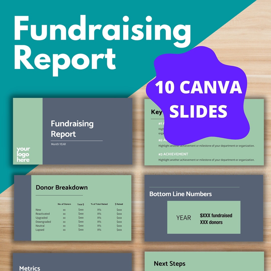 FUNDRAISING PRESENTATION - Canva Nonprofit Template, Fundraiser Report ...