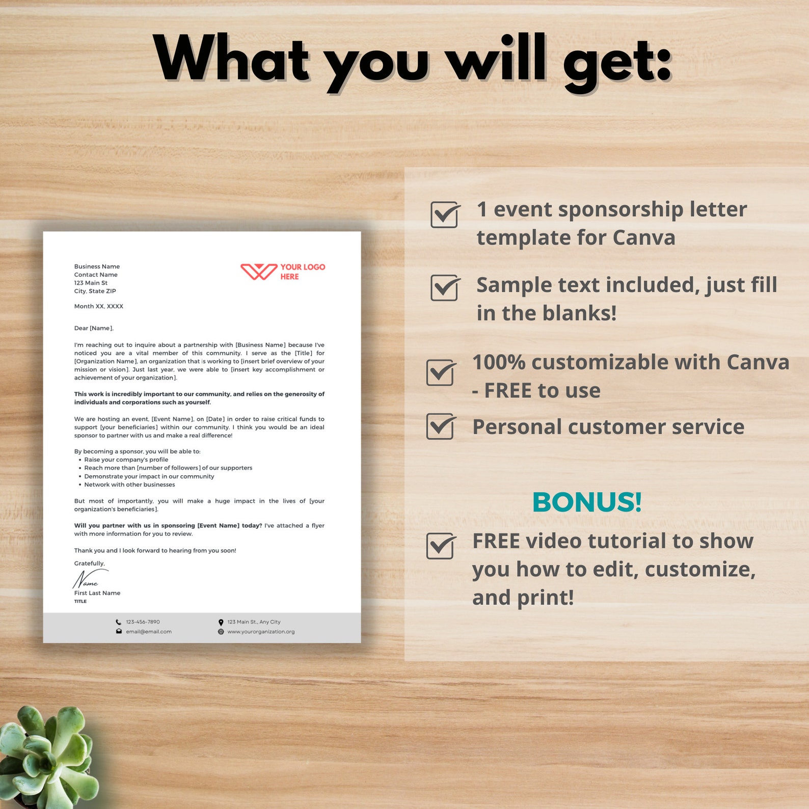 EVENT SPONSORSHIP LETTER Template - Canva Template, Event Sponsor ...