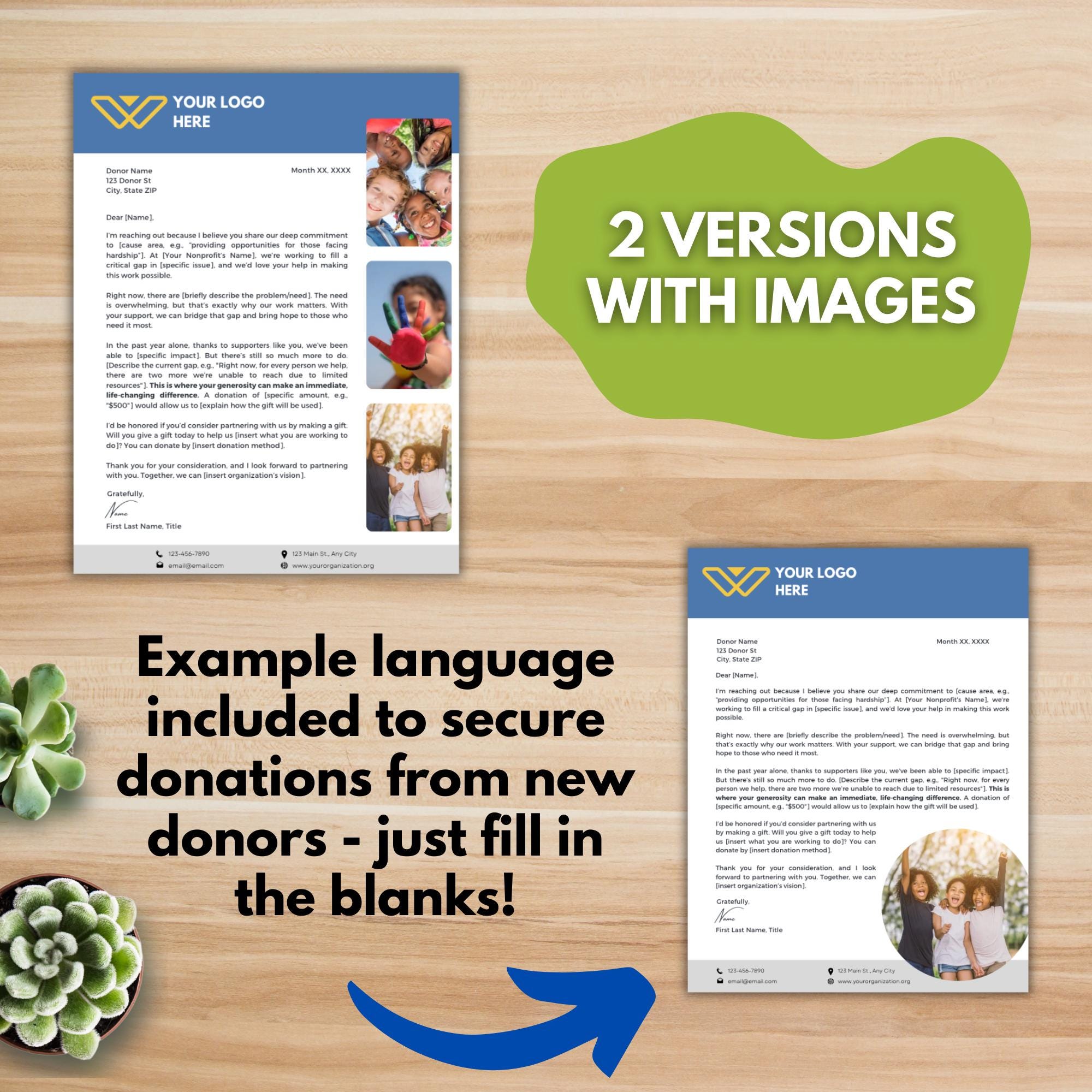 DONATION LETTER TEMPLATE for New Donors - Editable Canva Template ...
