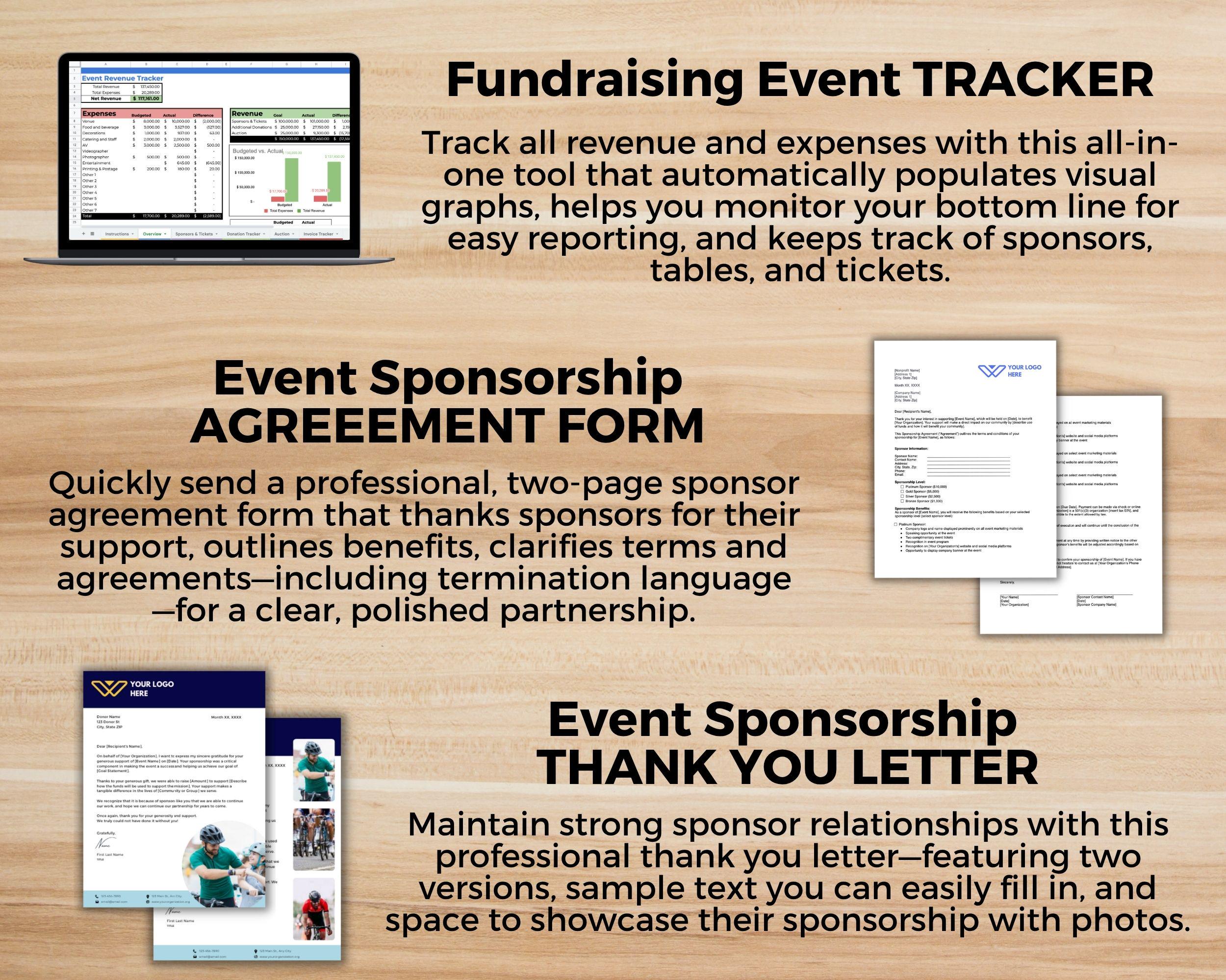 Event Sponsorship Template Bundle: Proposal, Tracker, Agreement (canva ...