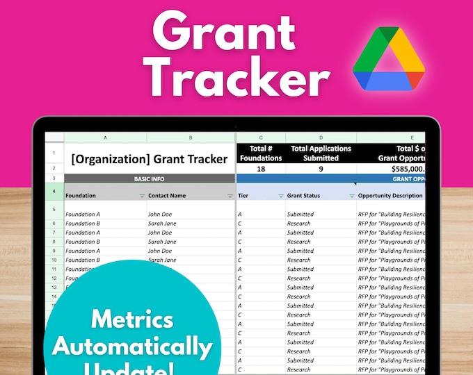 Excel Grant Calendar Template for Nonprofits || Instant Download - Etsy