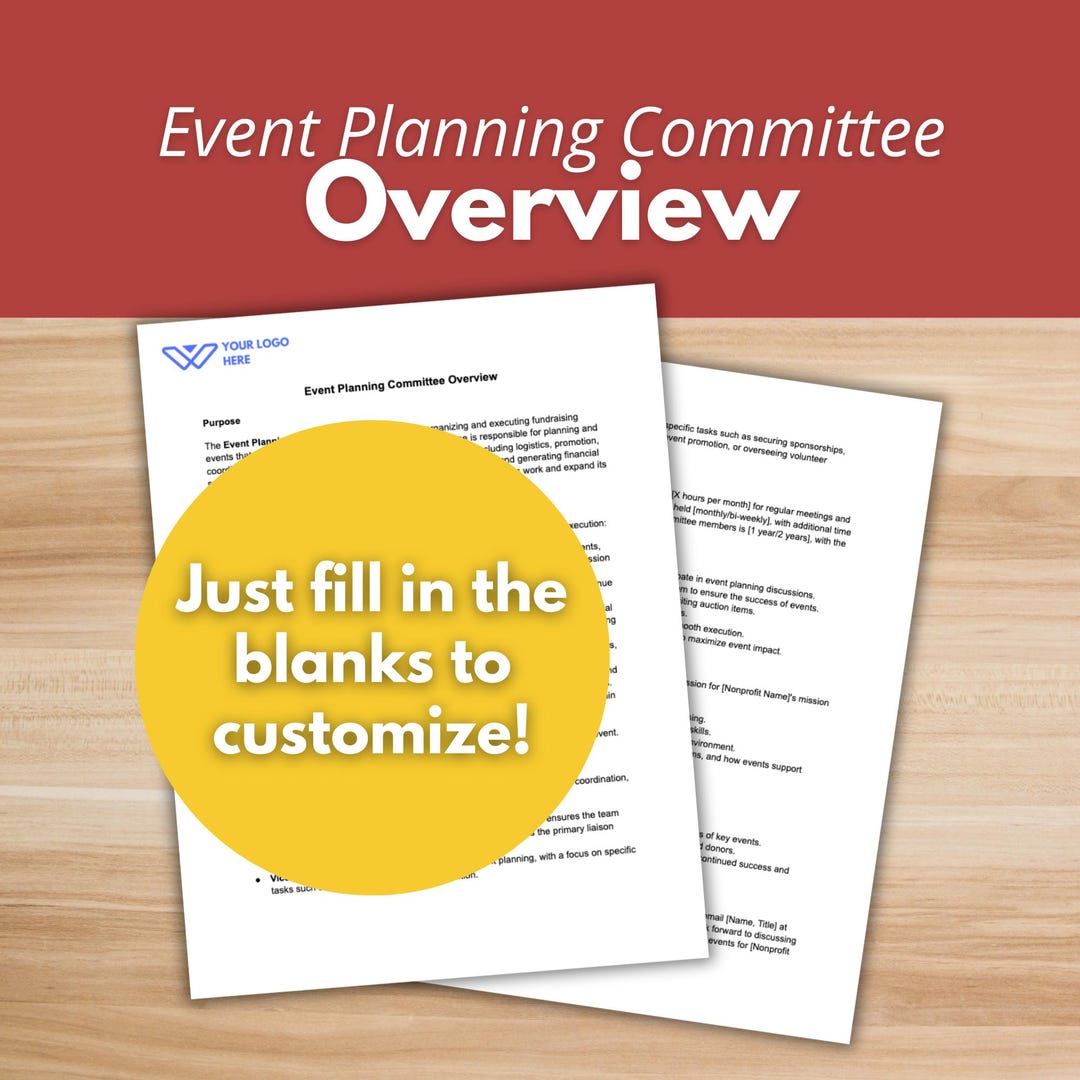 EVENT PLANNING COMMITTEE Overview Template - Nonprofit Committee ...