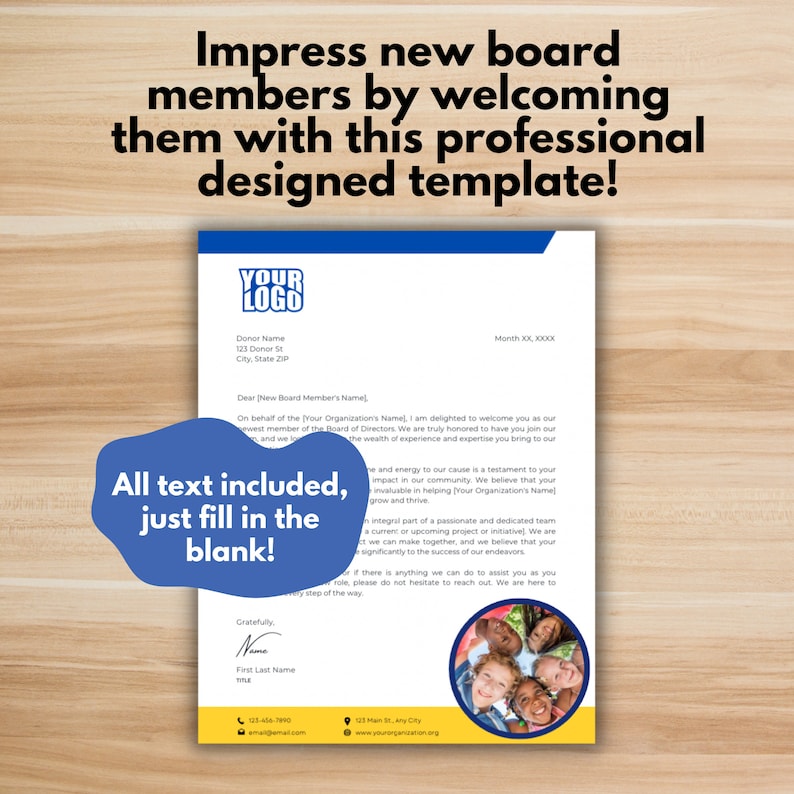BOARD MEMBER WELCOME Letter - Canva Template, Board of Directors, New Board Member Welcome ...