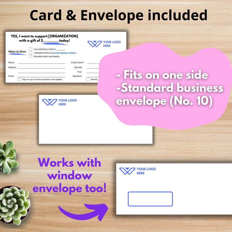 CUSTOM DONATION CARD - Donation Reply Card, Nonprofit Reply Card ...