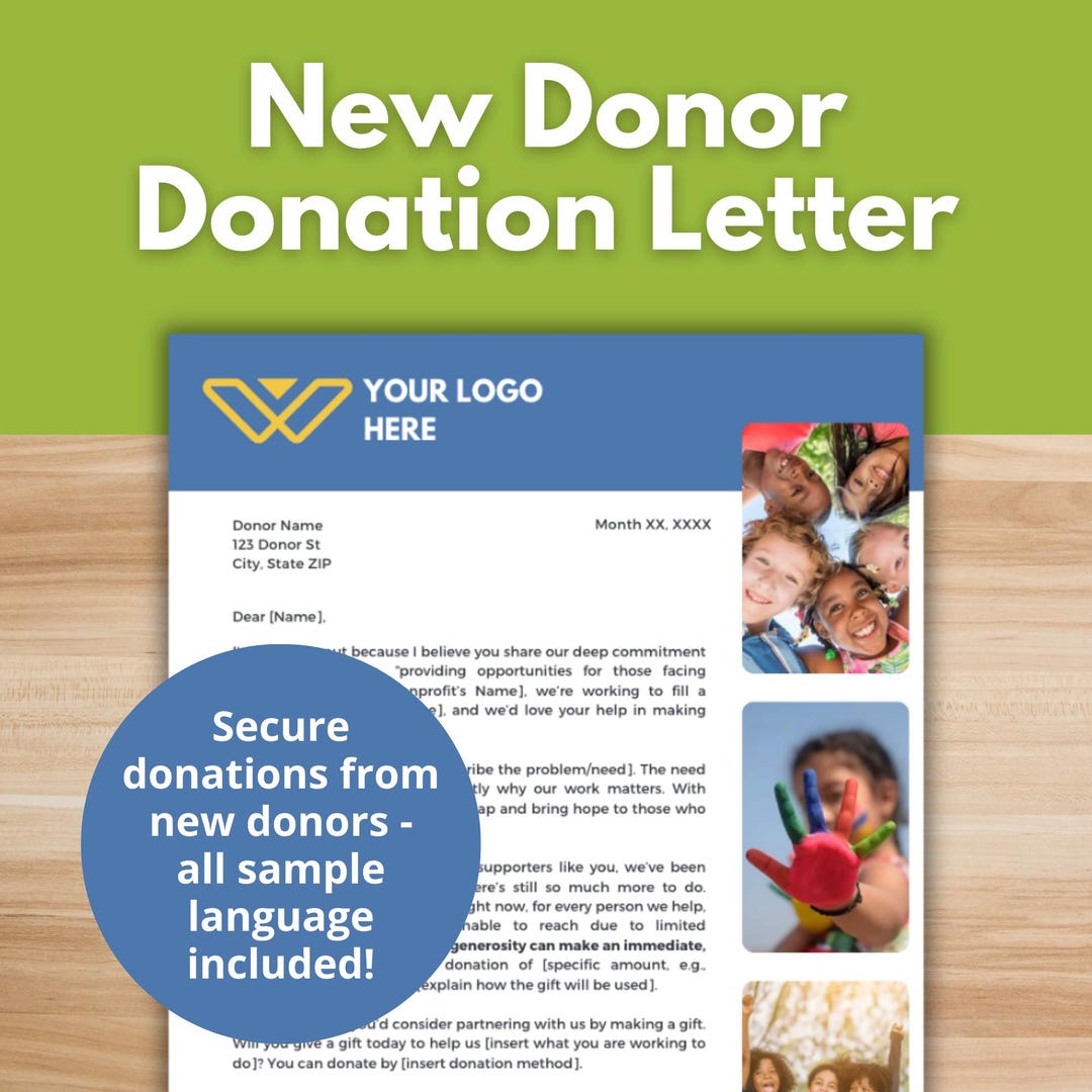 DONATION LETTER TEMPLATE for New Donors - Editable Canva Template ...