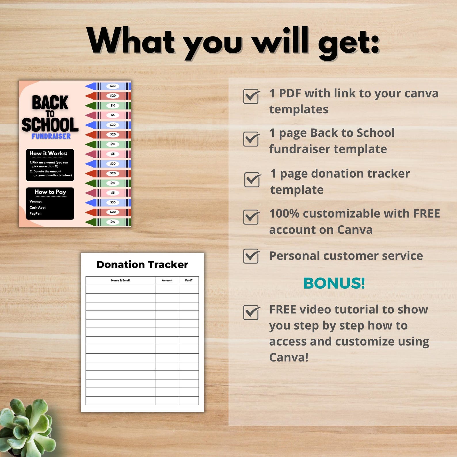 School Fundraiser Template - Editable Canva Donation Tracker (digital ...