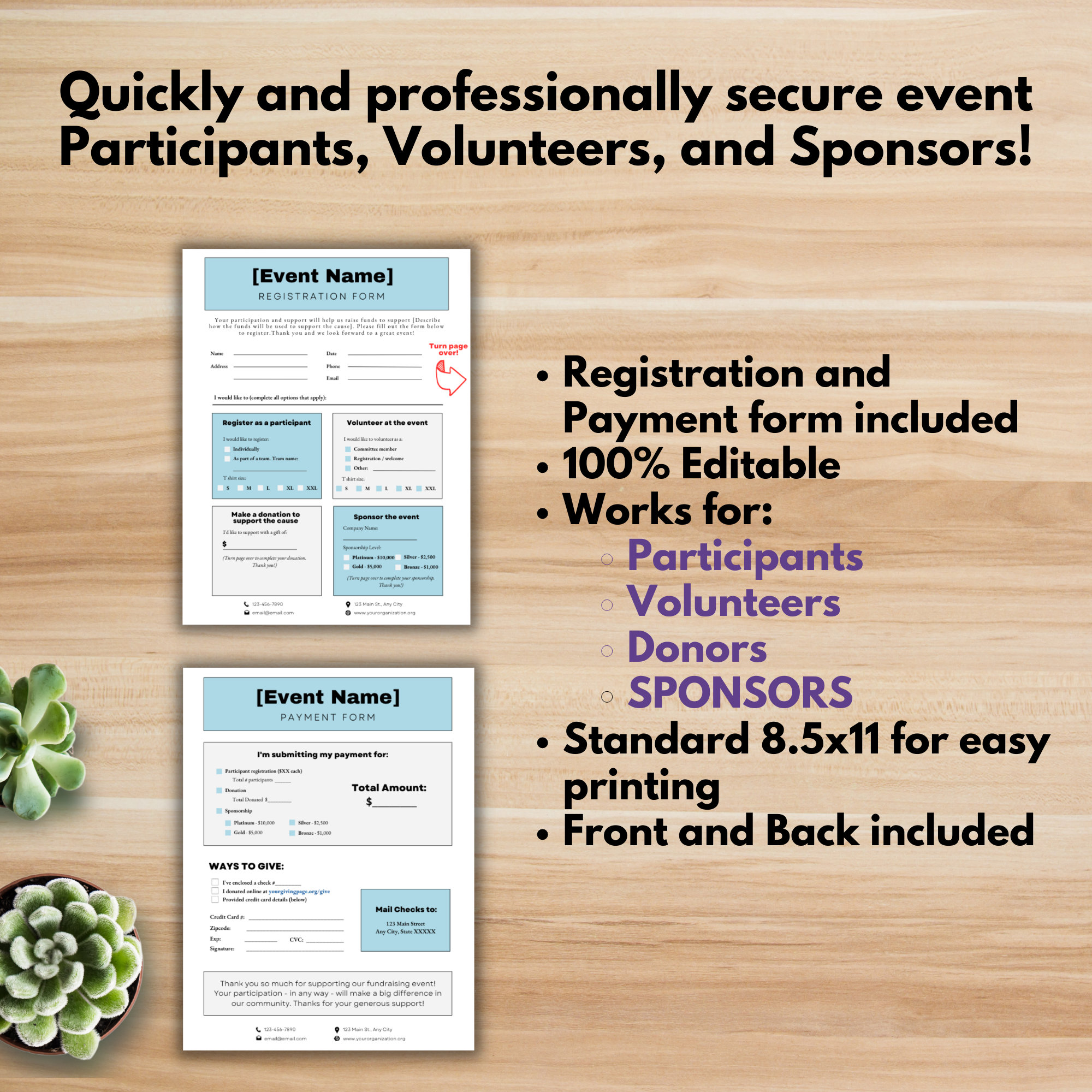 EVENT REGISTRATION FORM Template - Participant Registration, Volunteer ...