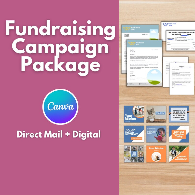 FUNDRAISING CAMPAIGN PACKAGE Nonprofit Fundraising Canva - Etsy