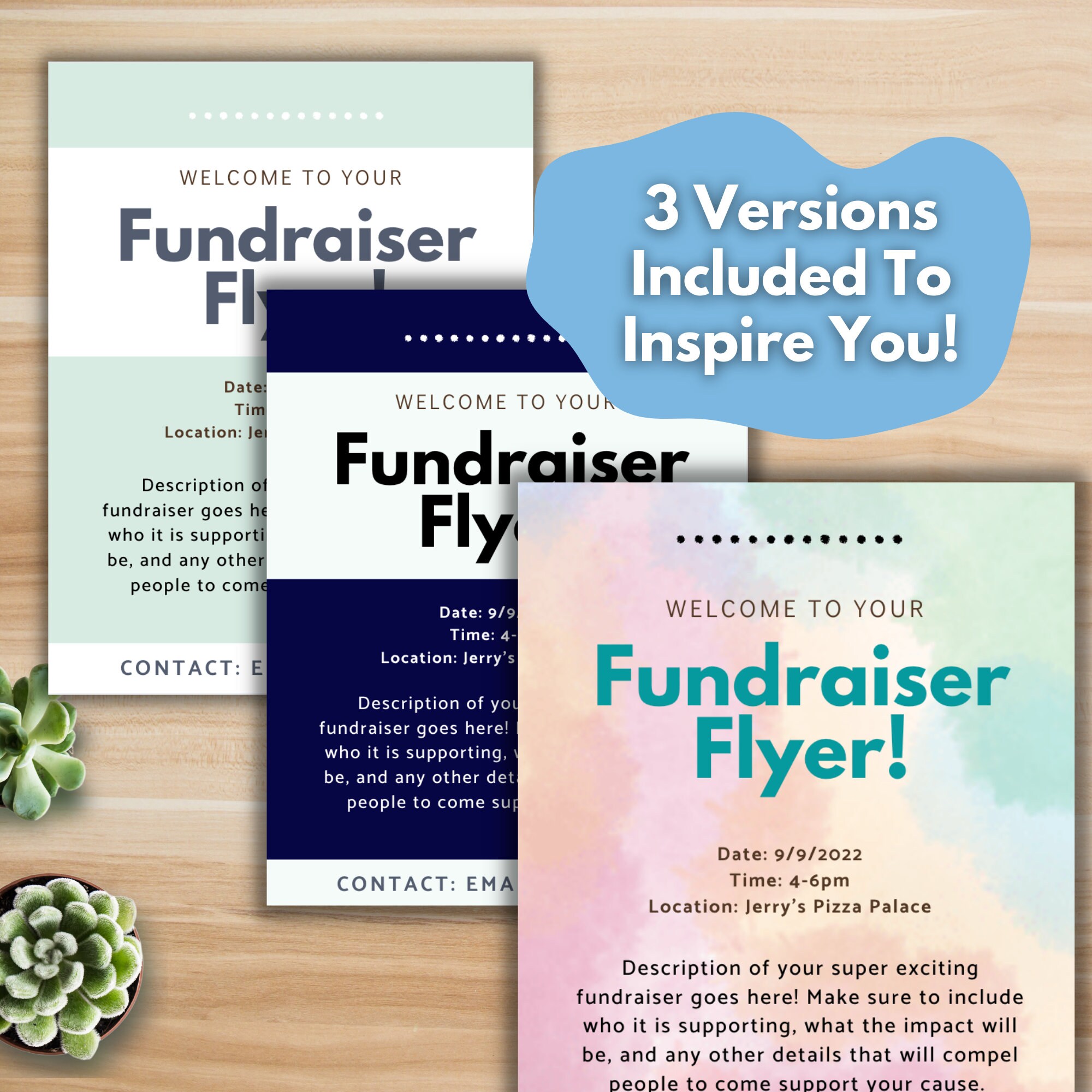 FUNDRAISER FLYER - Editable Canva Template, Nonprofit Flyer, Event ...