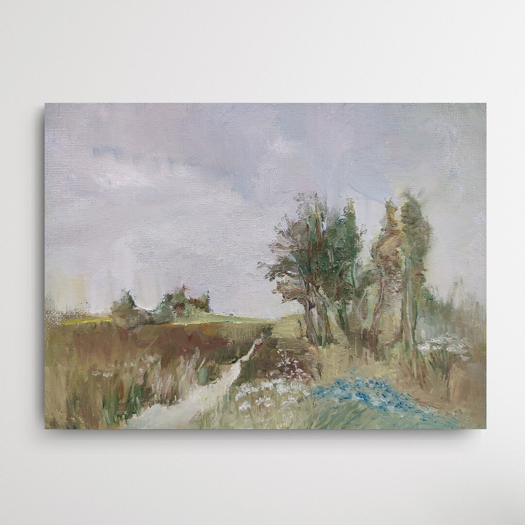 Small Oil Painting Oil Painting Original. Summer Road Painting ...