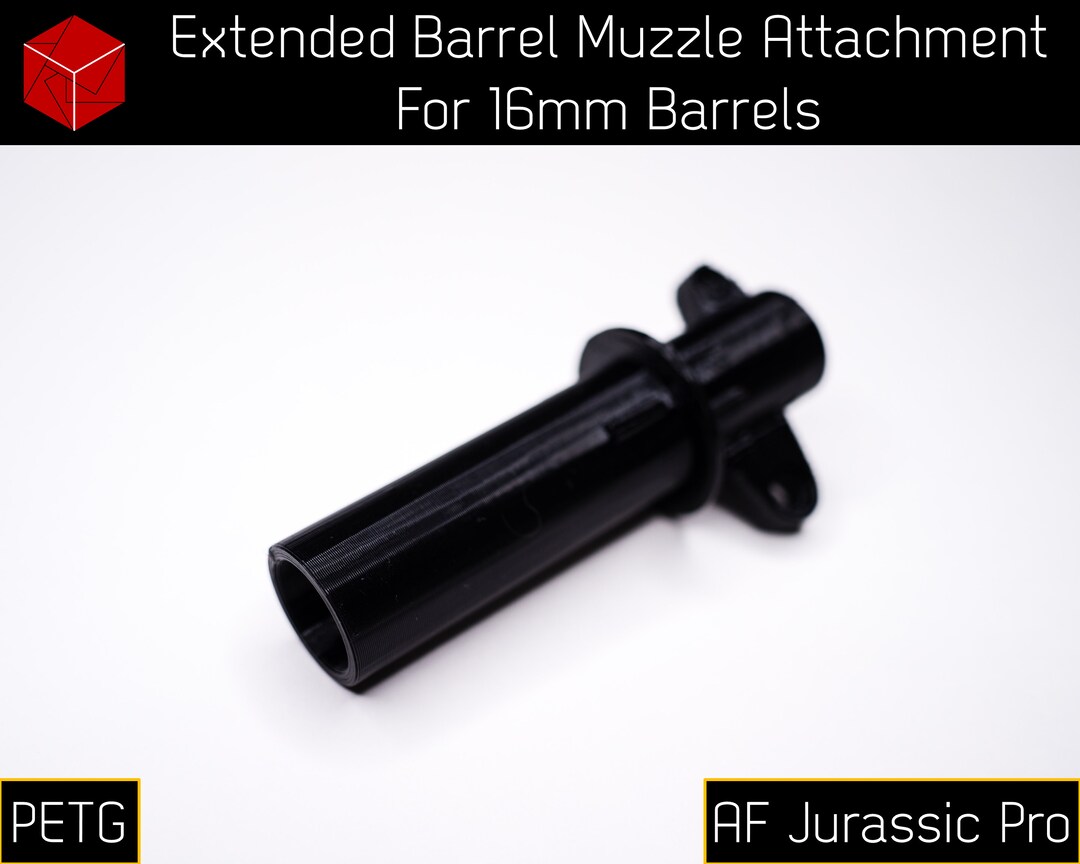 Extended Barrel Muzzle Attachment for 16mm Barrels (PETG) for Adventure ...