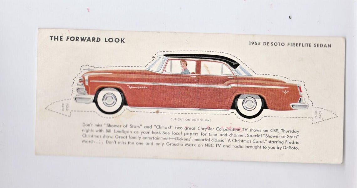 1955 Chrysler Plymouth Advertising Cards the Forward Look 1954 Lot of 3 ...