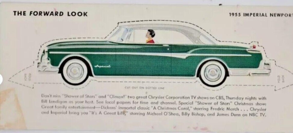 1955 Chrysler Plymouth Advertising Cards the Forward Look 1954 Lot of 3 ...