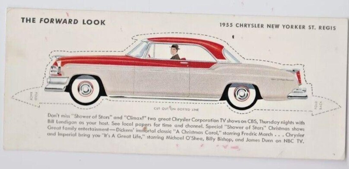 1955 Chrysler Plymouth Advertising Cards the Forward Look 1954 Lot of 3 ...