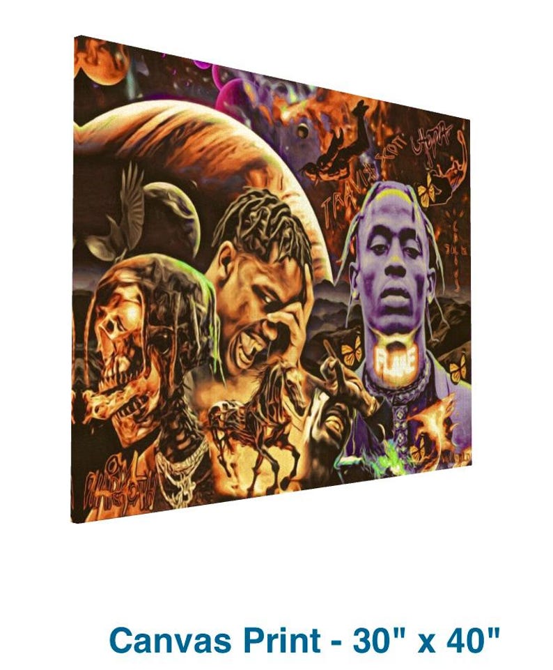 Travis Scott: the Evolution Canvas Art - Etsy