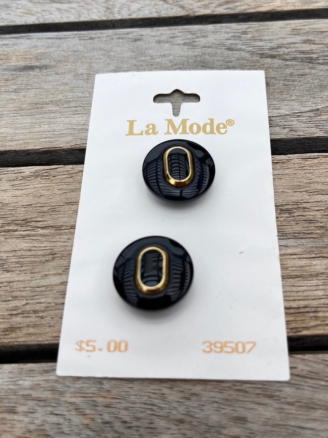 3/4 La Mode Buttons Vintage Black With Gold Embelishments Style Number ...