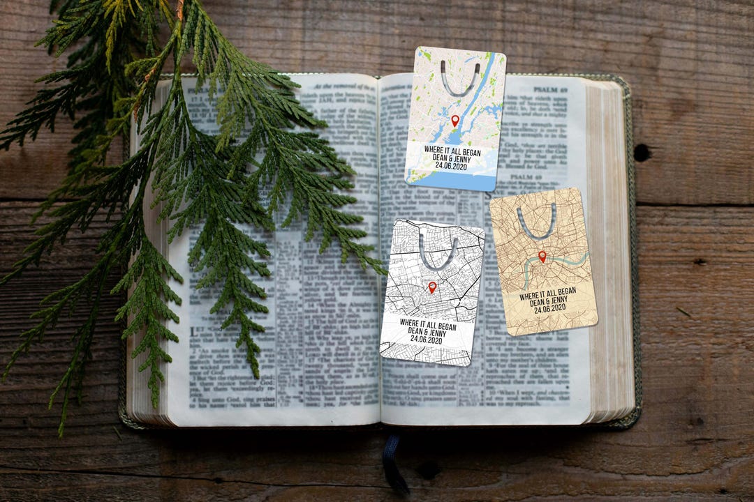 Personalised Where We First Met Custom Map Bookmark Gift Personalized ...